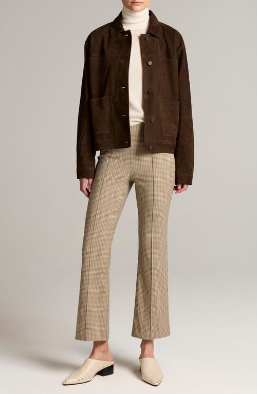 VINCE Vince Mid Rise Crop Flare Plaid Pants